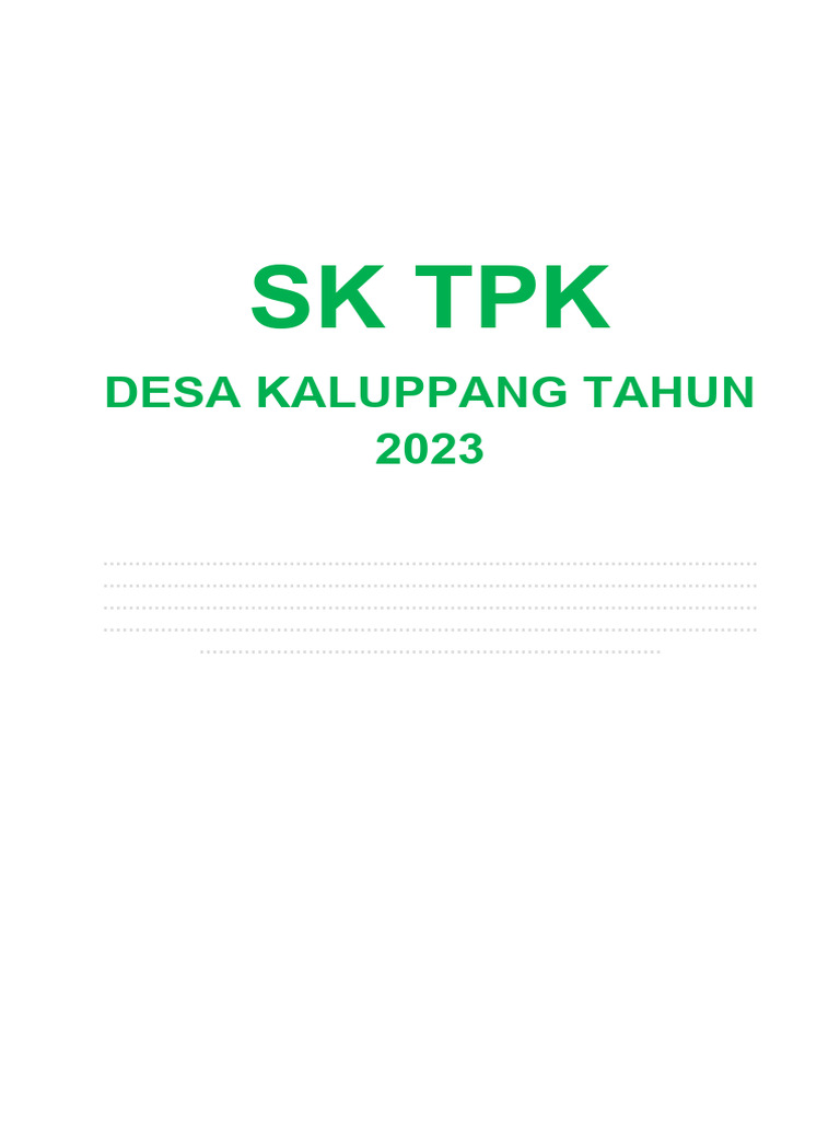 SK TPK Terbaru | PDF