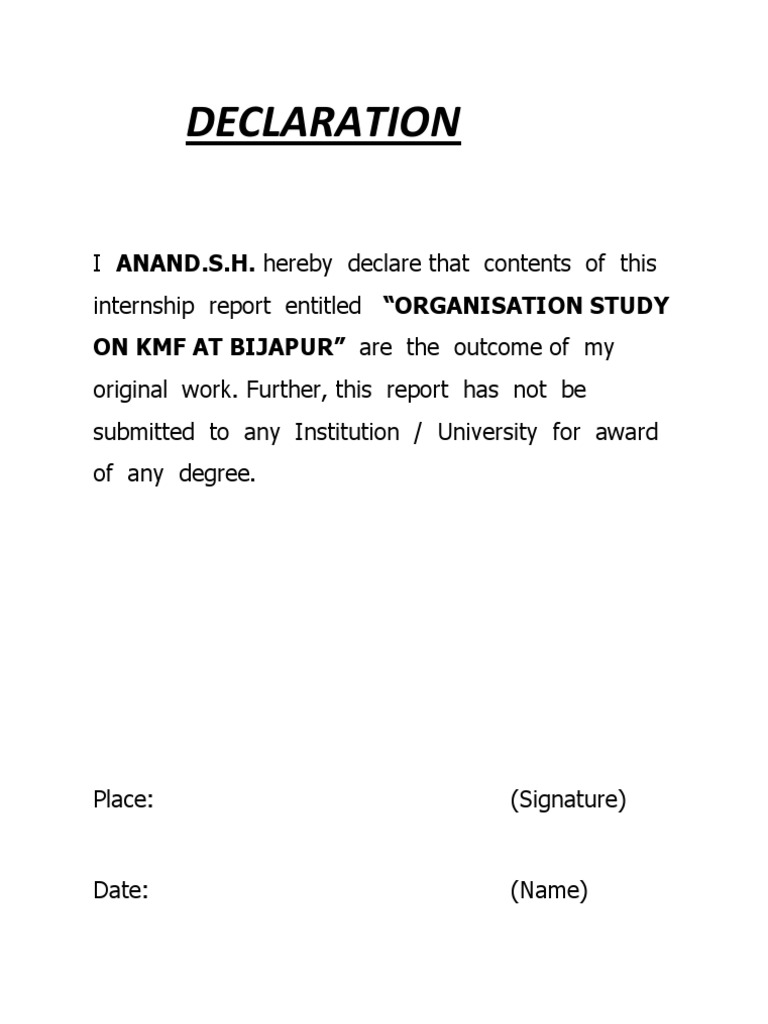 Declaration Anand | PDF | Business