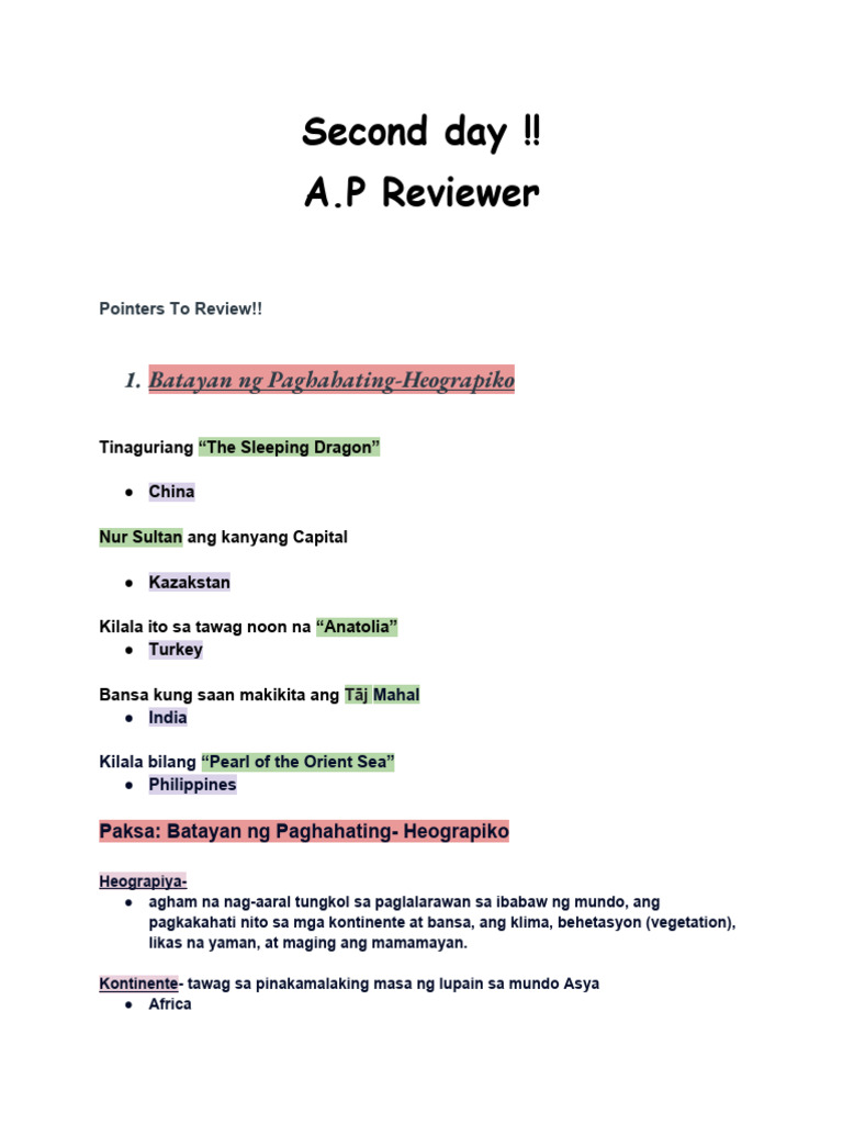 A.P Reviewer!! | PDF