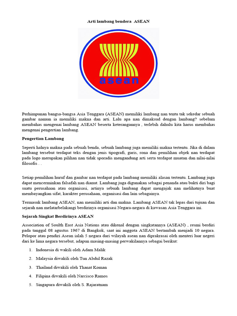 Makna Lambang dan Bendera ASEAN | PDF | Perjalanan | Kajian Bahasa Asing