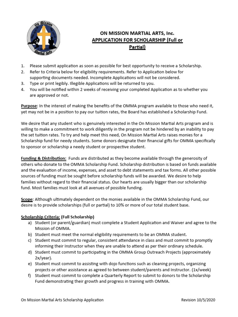 OMMA Scholarship Application 2023-1-1 | PDF | Tuition Payments | Government