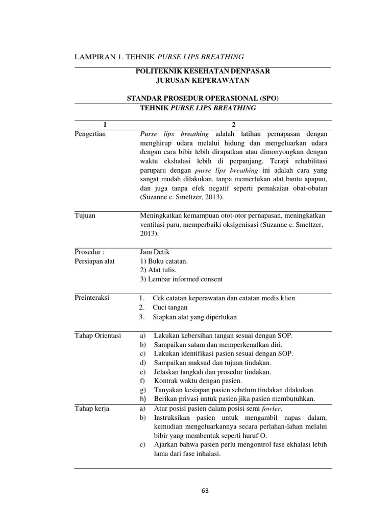 Teknik Pursed Lip Breathing untuk Terapi | PDF