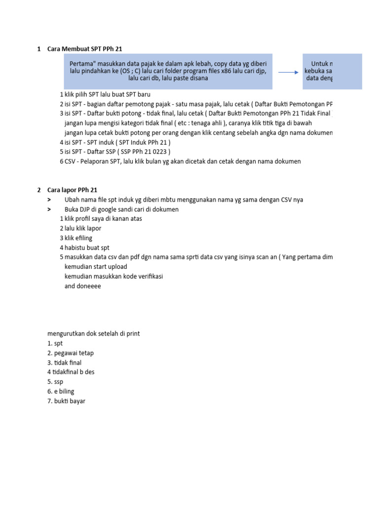 Panduan Membuat PPH21 | PDF