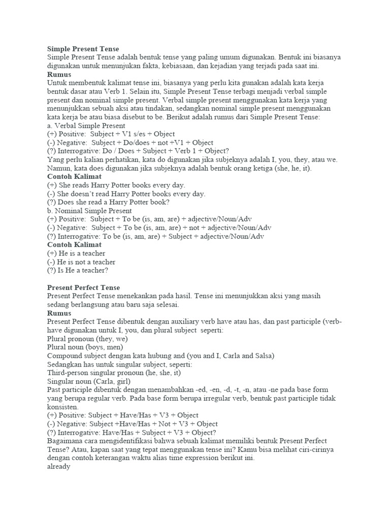 Simple Present Tense | PDF