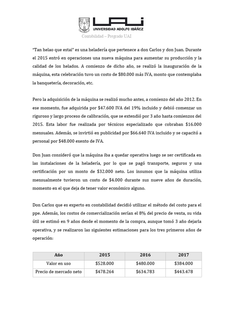 Ejercicio PPE | PDF | Contabilidad | Negocios económicos