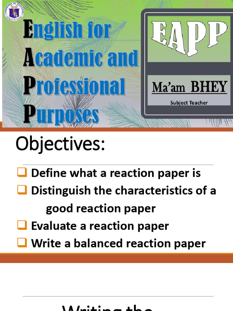 Writing Effective Reaction Papers | PDF | Proofreading | Writing