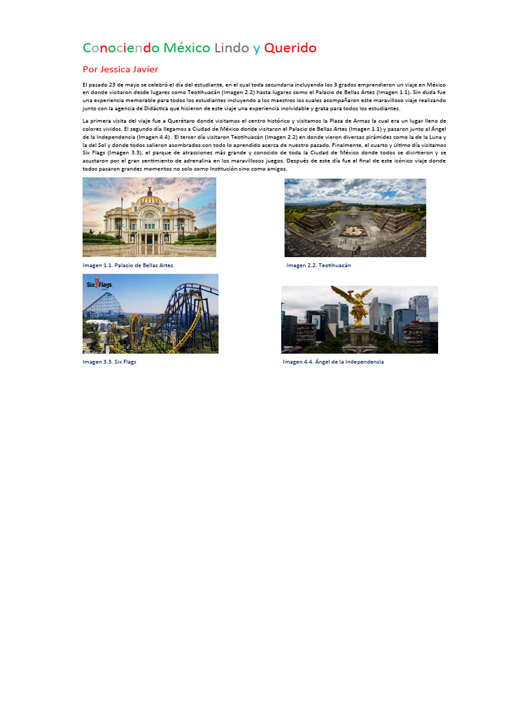 Conociendo México Lindo y Querido | PDF | Ciencias sociales | Viajes y ...