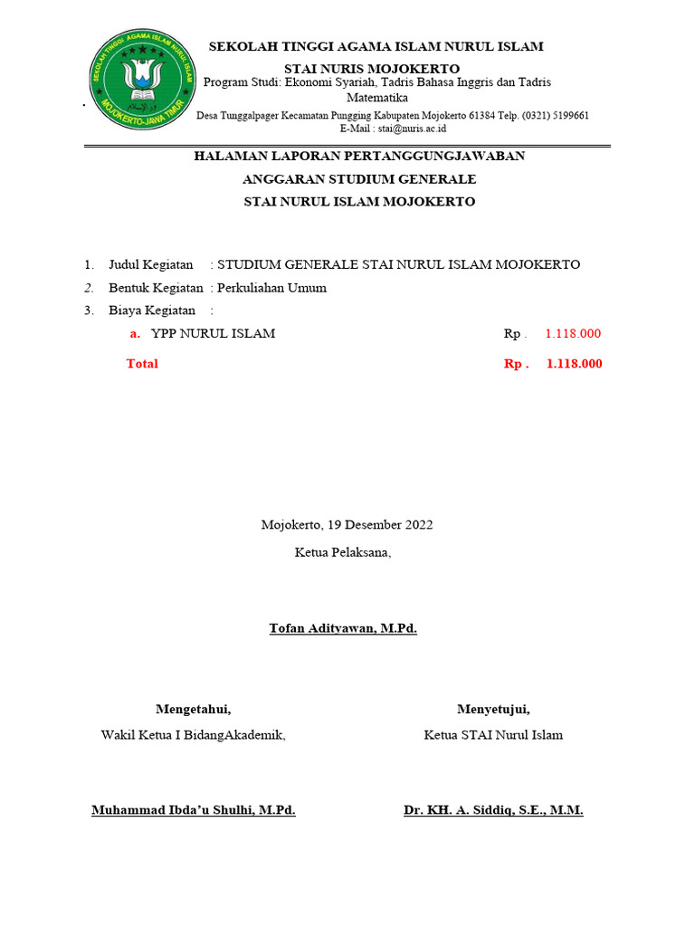 Proposal Studium Generale | PDF