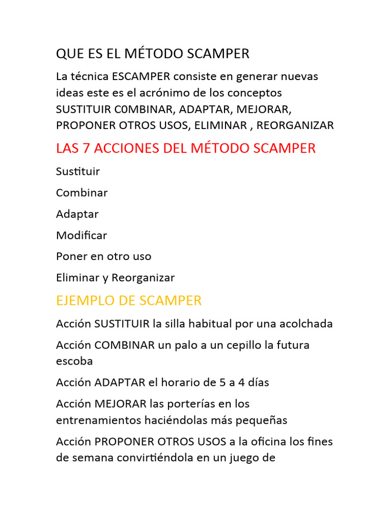 Que Es El Método Scamper | PDF