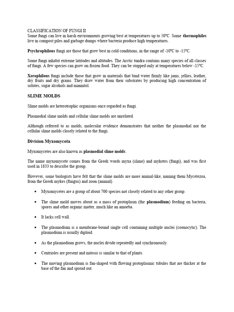 Classification of Fungi II | PDF | Fungus | Spore