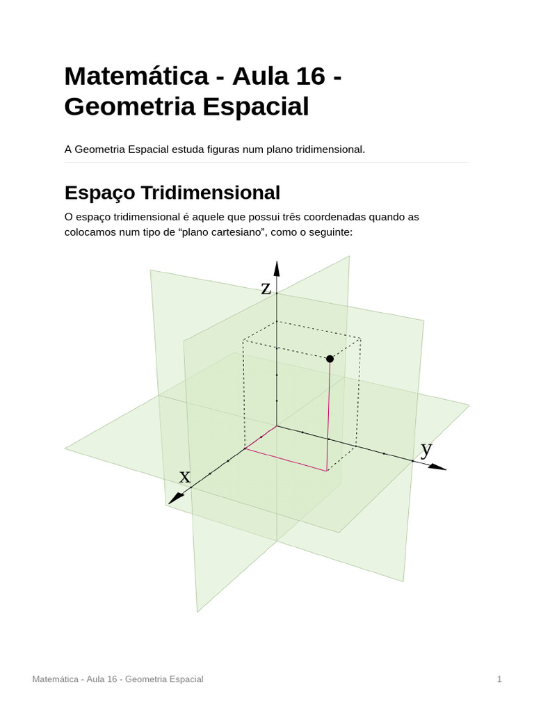 Matemática - Aula 16 - Geometria Espacial | PDF | Vértice (Geometria ...
