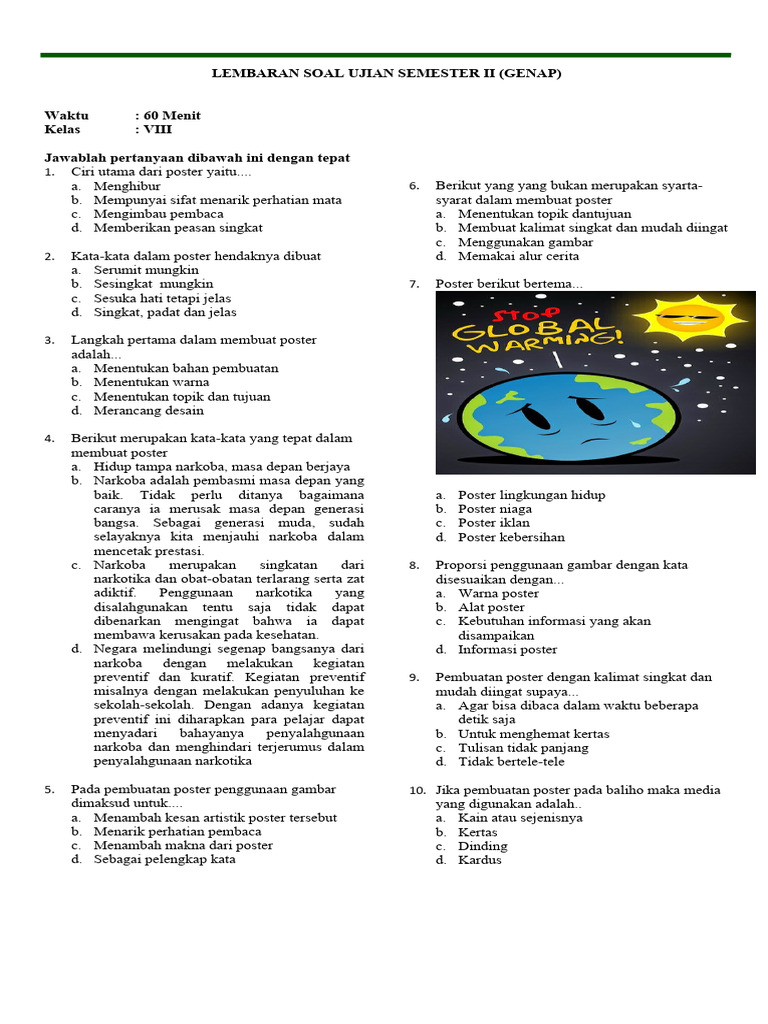 Soal Pas Seni Budaya Kelas 8 | PDF