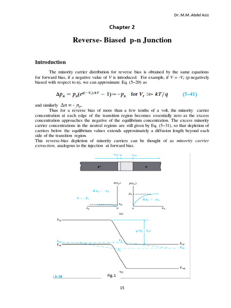 Reverse-Biased P-N Junction: Extraction, Analogous To The Injection at ...