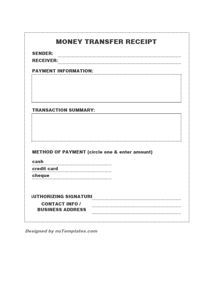 Western Union Receipt Excel | PDF
