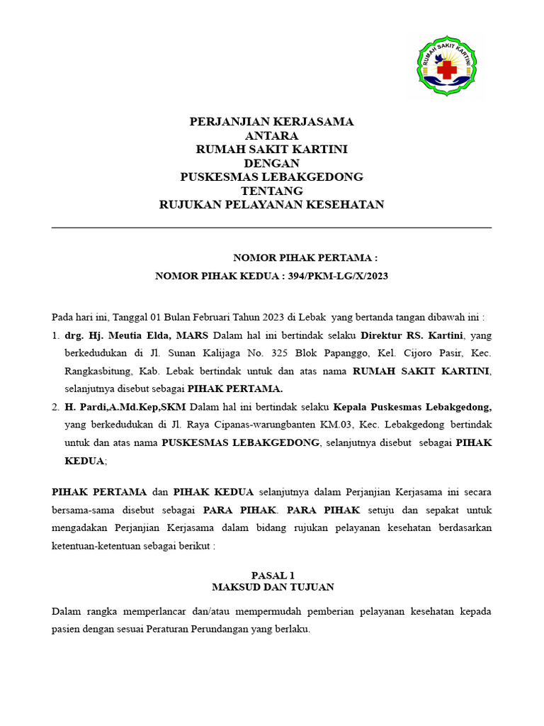 Mou Rumah Sakit Kartini Pdf