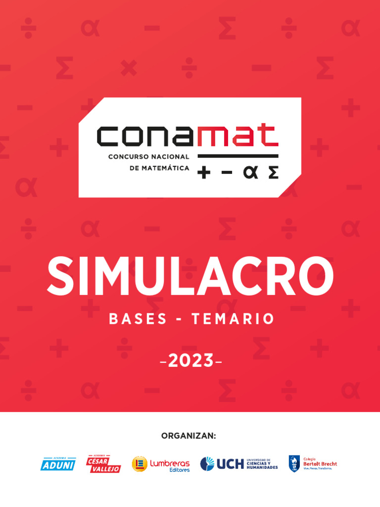 Bases Simulacro Conamat 2023 Web | PDF | Trigonometría | Ecuaciones