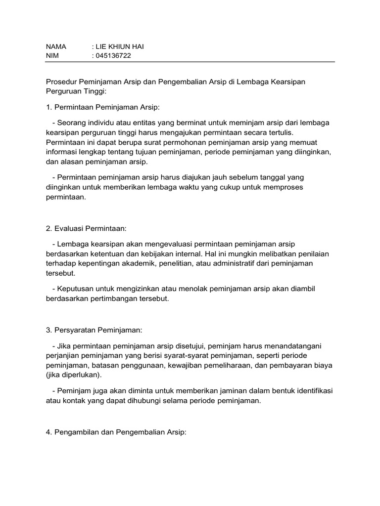 Akses Dan Layanan Arsip | PDF