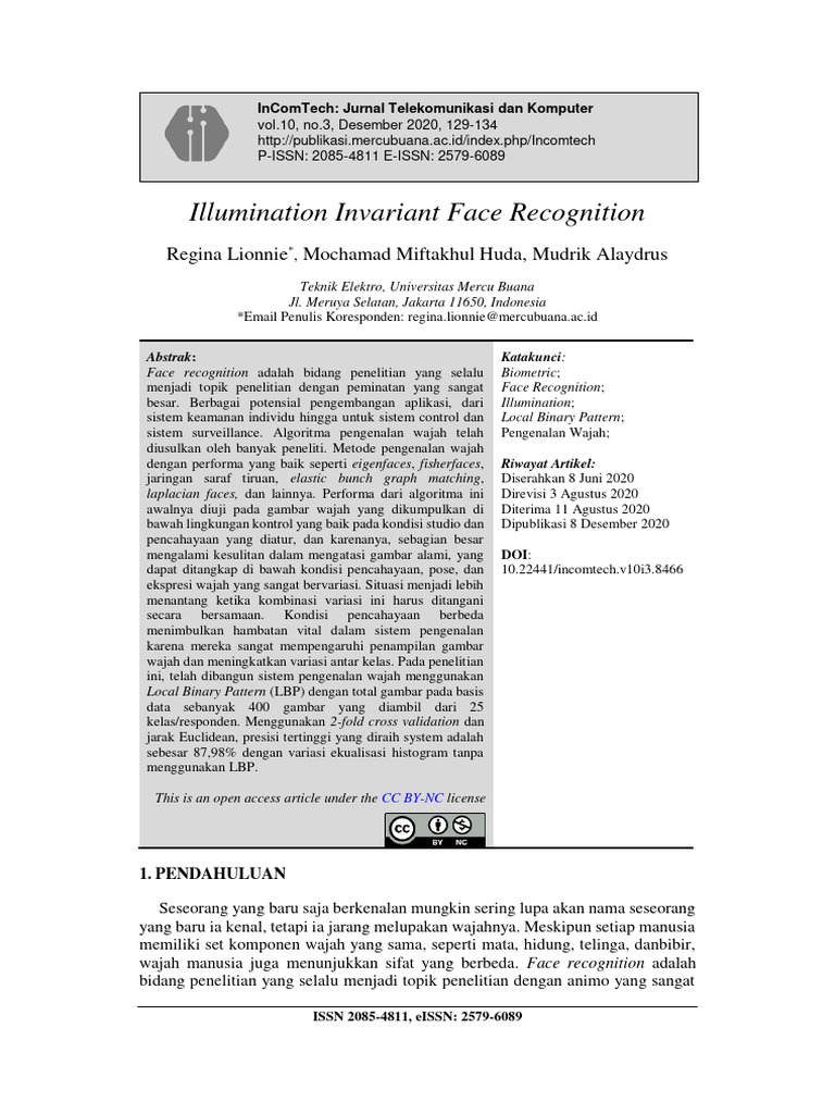 Illumination Invariant Face Recognition Bb299a22 Pdf
