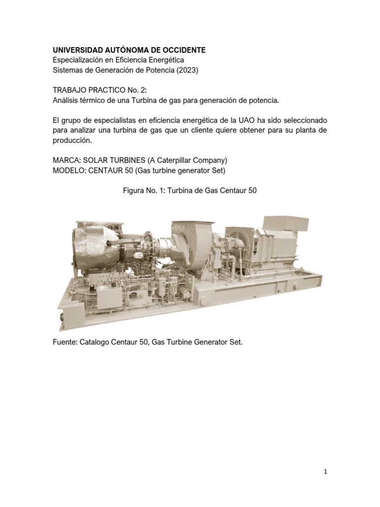 TP 2 Turbina de Gas | PDF | Uso eficiente de energía | Naturaleza