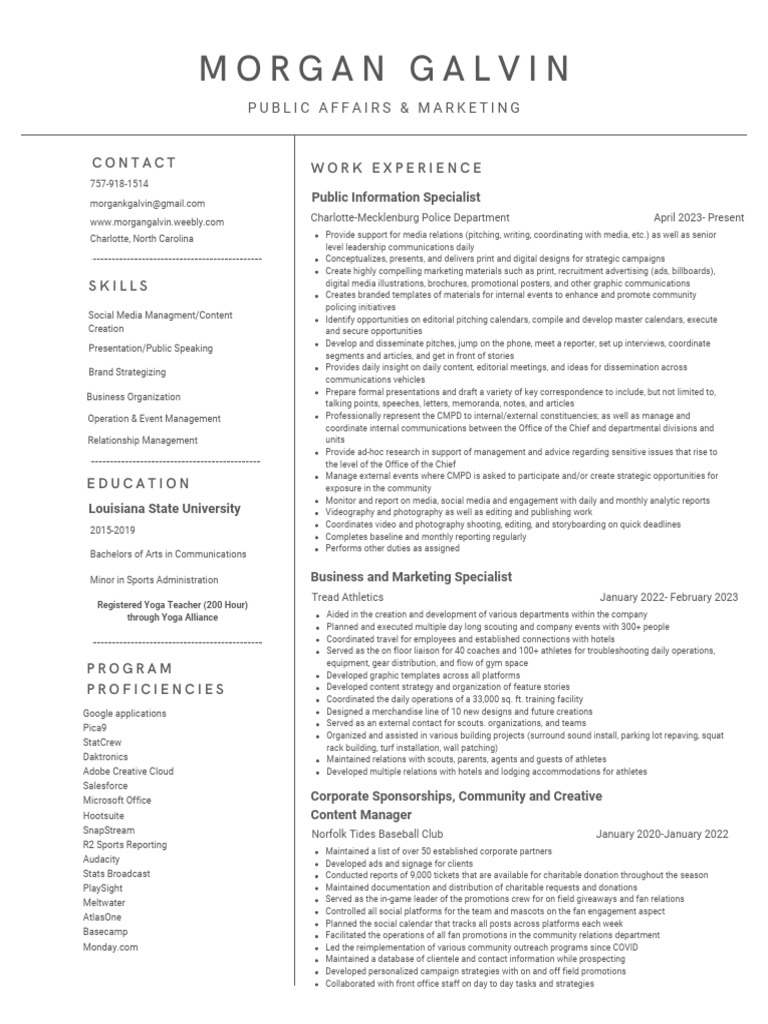 Resume 2023 | PDF | Advertising | Communication