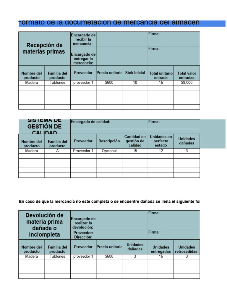 FORMATOS DE CONTROL ALMACÉN | PDF | Economias | Business