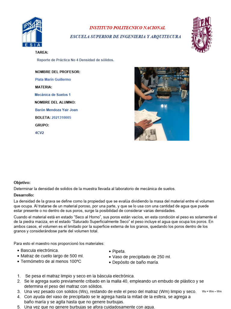 Practica4 - DENSIDAD DE SOLIDOS | PDF