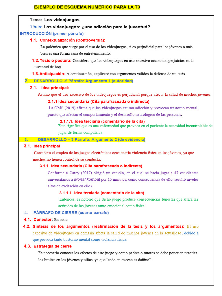 Ejemplo de Esquema Numérico t3-2023-2 | PDF | Videojuegos | Conceptos psicologicos