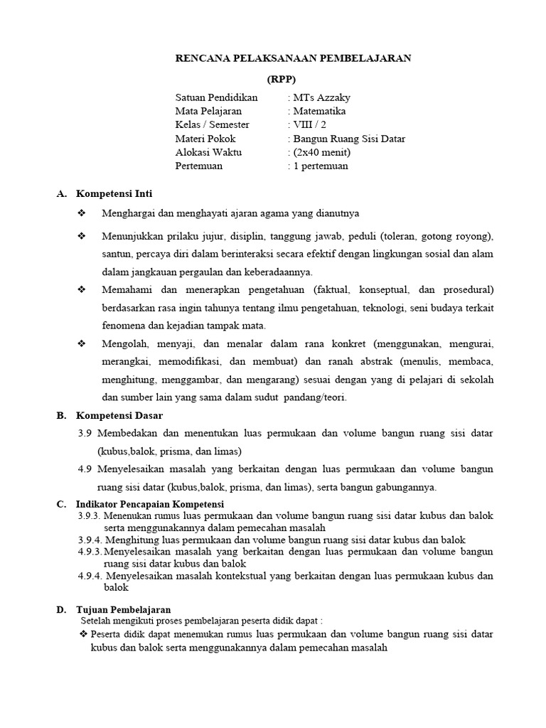 Rpp Matematika Konservasi Air Pdf