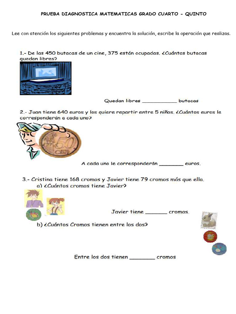 Taller Diagnostico 4 Y 5° Matematicas Pdf 2023 Pdf Matemáticas