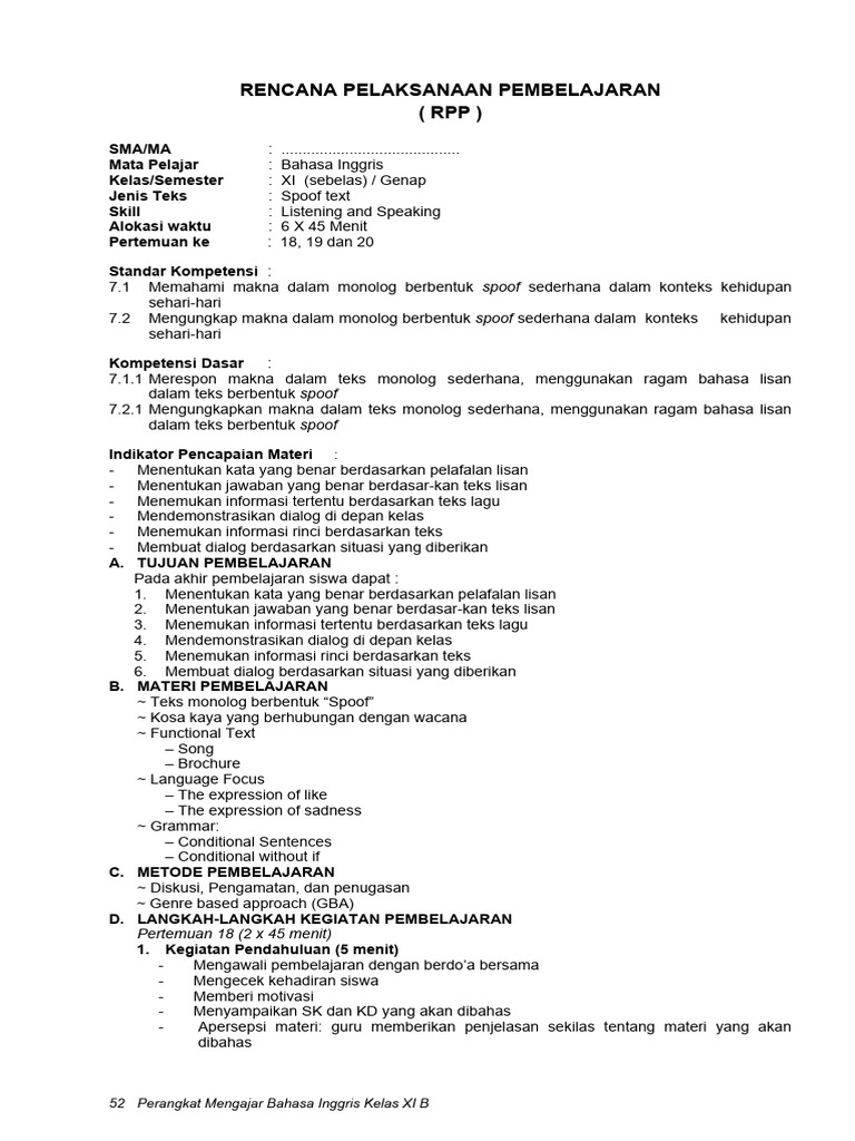 Pembelajaran Spoof Text Bahasa Inggris | PDF