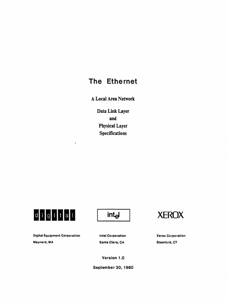 Ethernet Spec | PDF | Ethernet | Osi Model