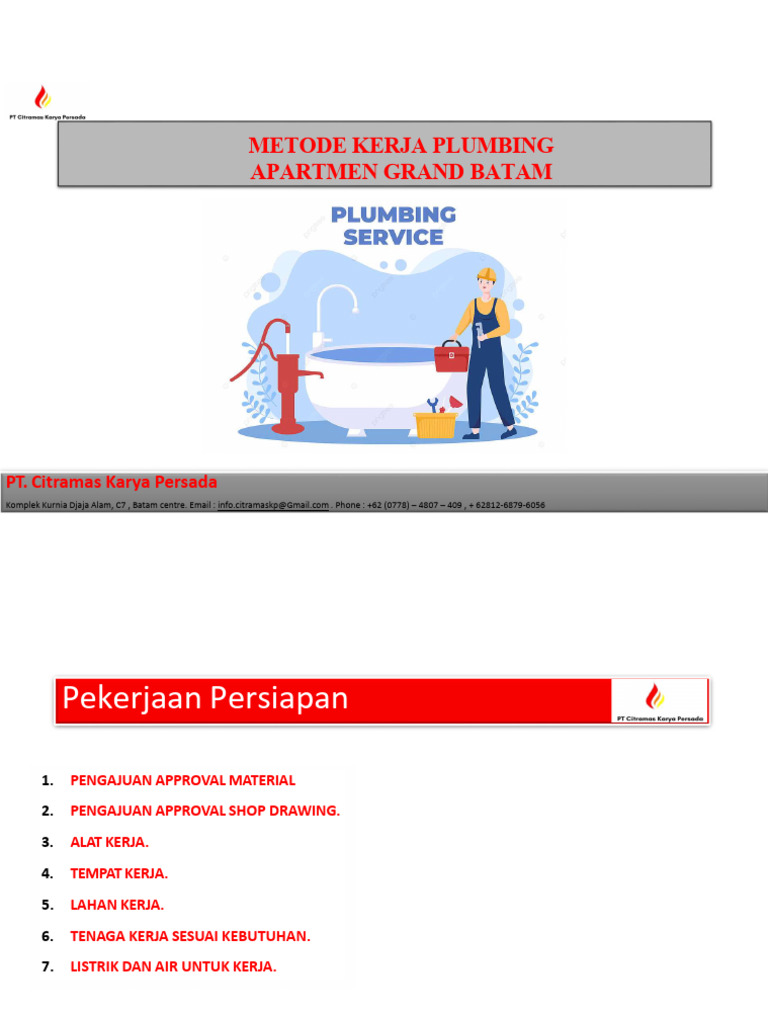 Metode Kerja Plumbing | PDF