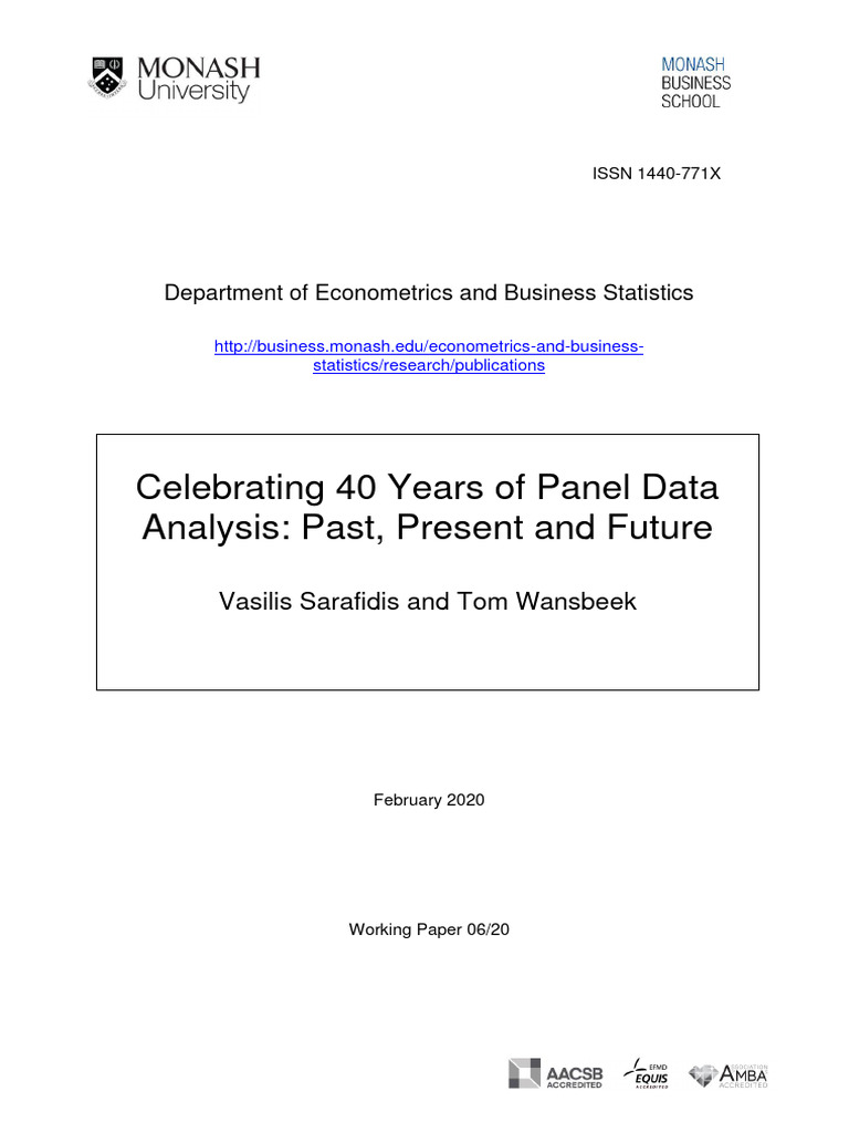 Celebrating40YearsofPanelDataAnalysis PastPresentandFuture MU | PDF ...