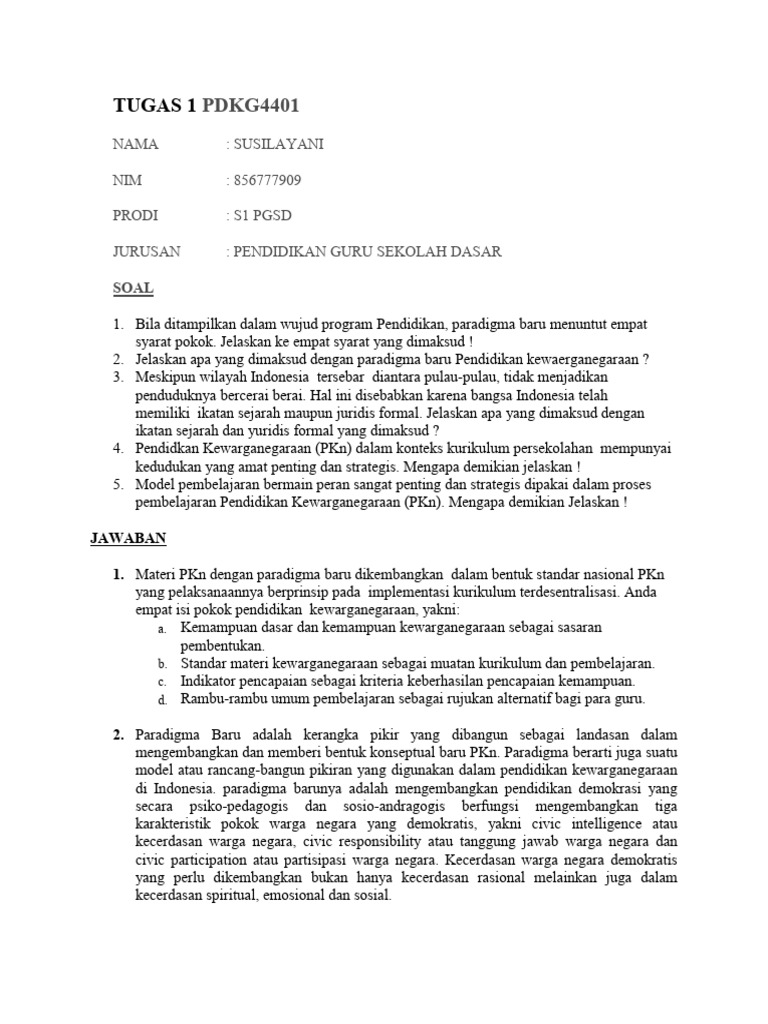Tugas1 PKN Susilayani | PDF