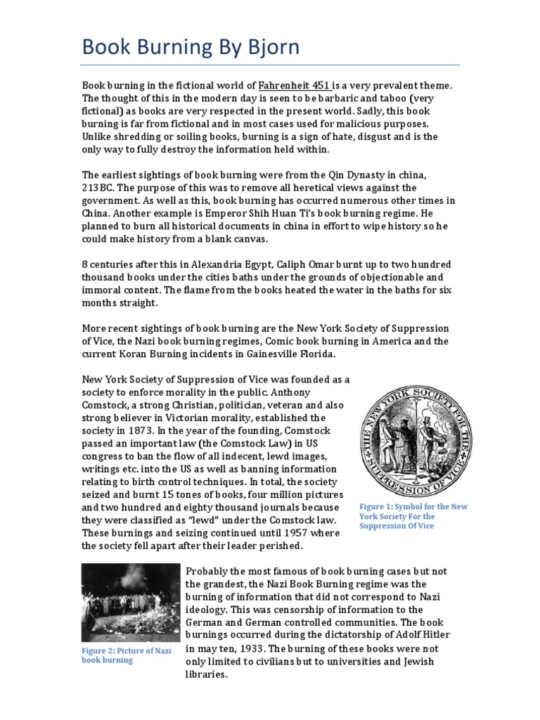 Book Burning in The Fictional World of Fahrenheit 451 Is A Very ...