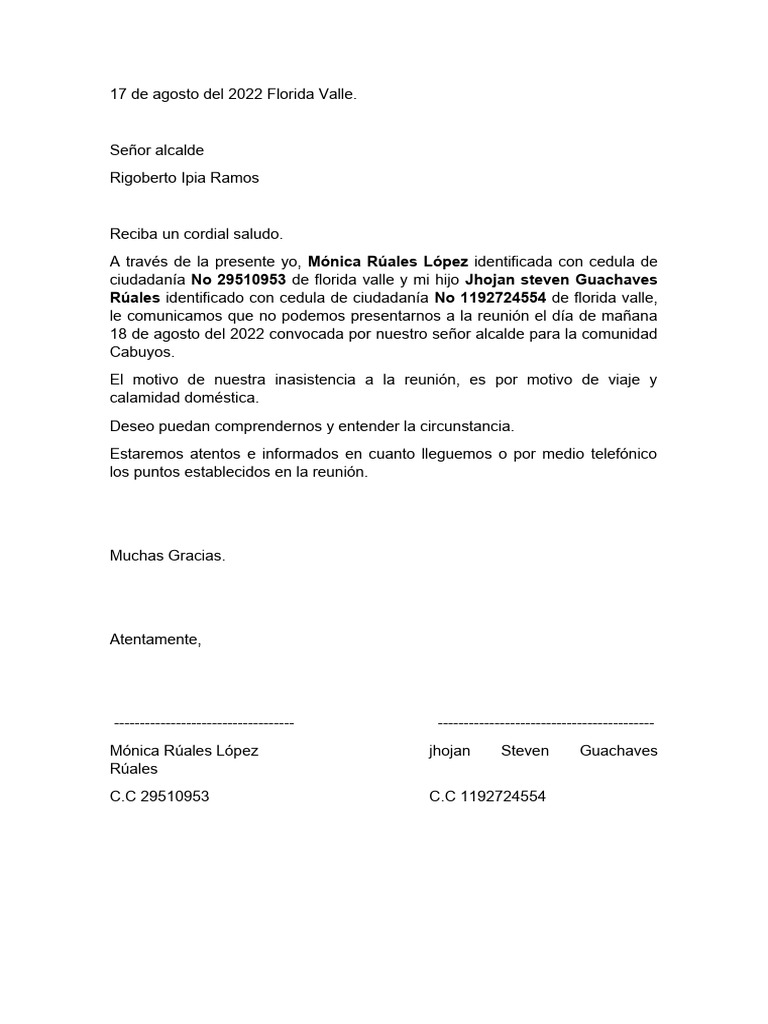 Carta Resguardo | PDF