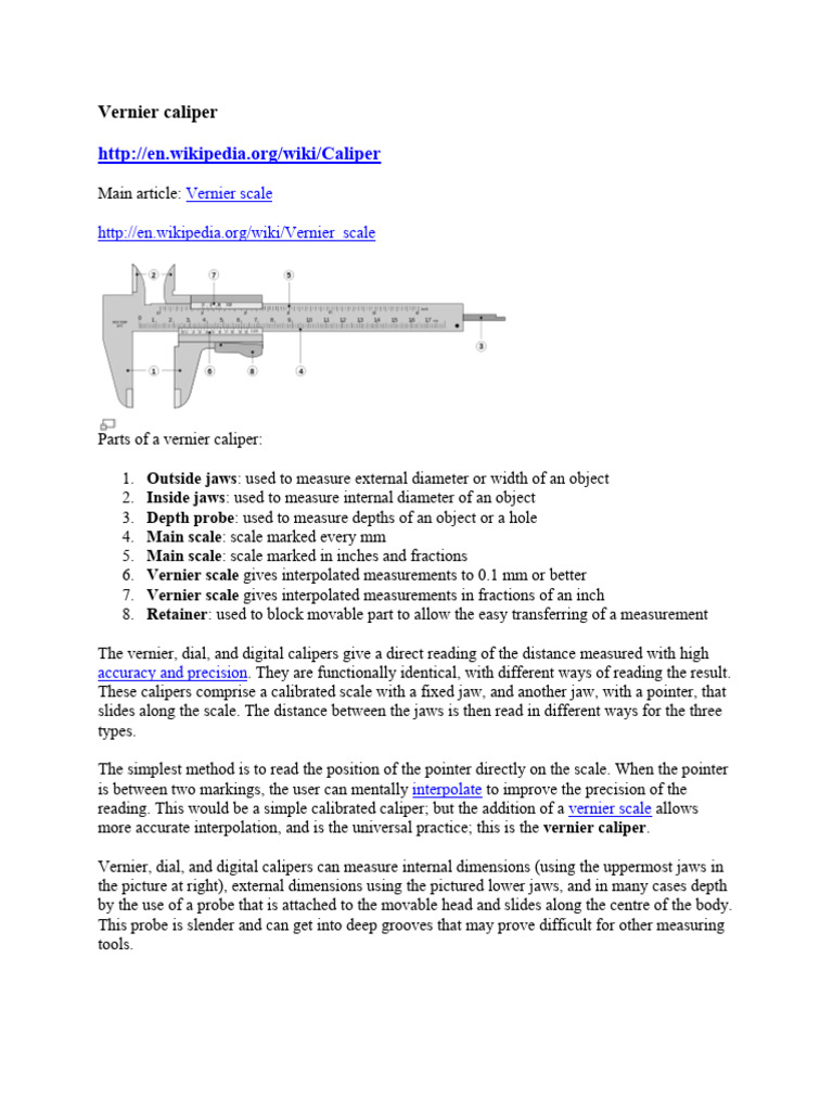 Vernier Caliper | PDF | Metrology | Measuring Instrument