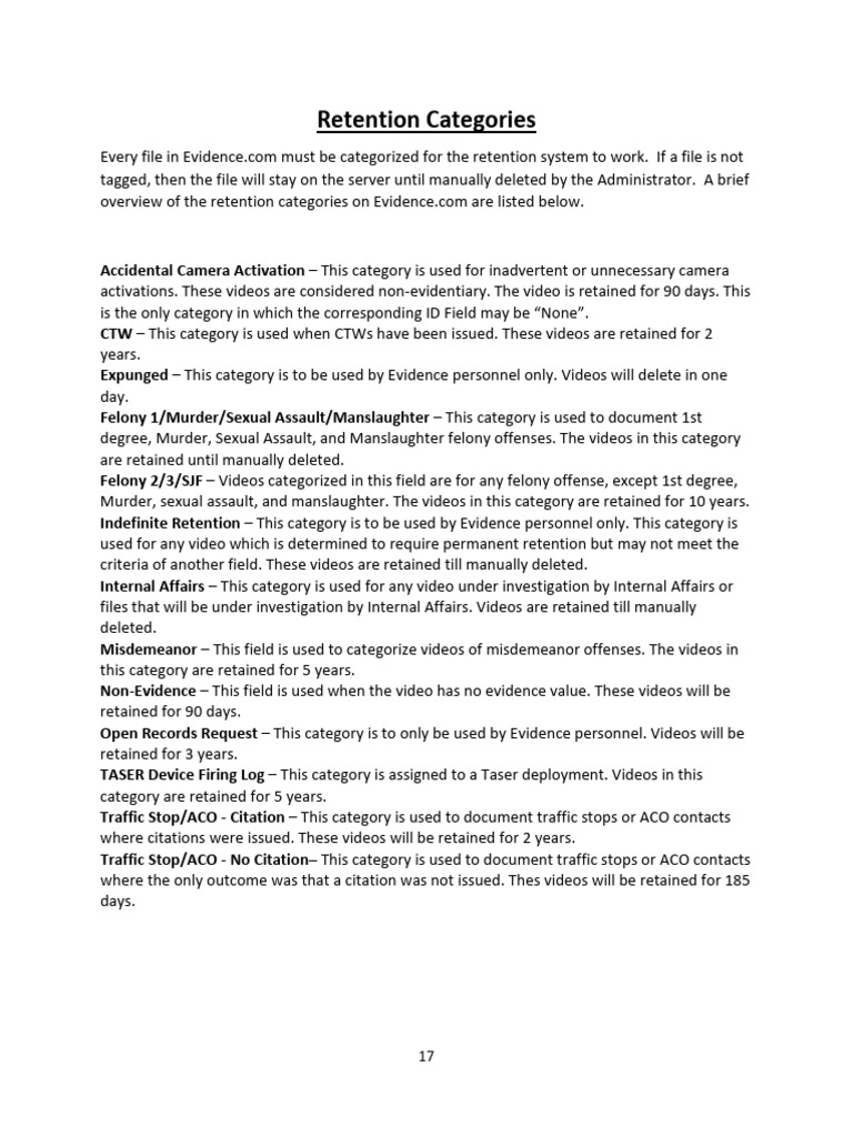 CSPD Digital Evidence SOP - Version 2.1 | PDF