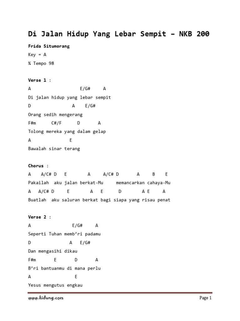 Di Jalan Hidup Yang Lebar Sempit | PDF