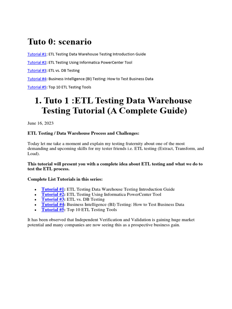 SAP BW - ETL Testing Data Warehouse Testing Tutorial (A Complete Guide ...