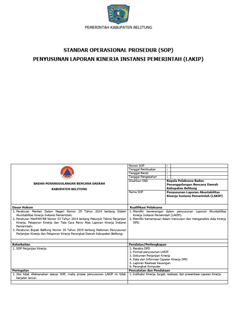 SOP-PENYUSUNAN-LAKIP (1) | PDF
