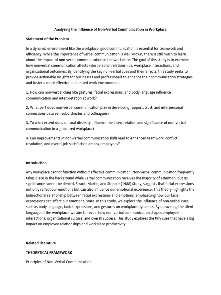 THESIS | PDF | Nonverbal Communication | Communication