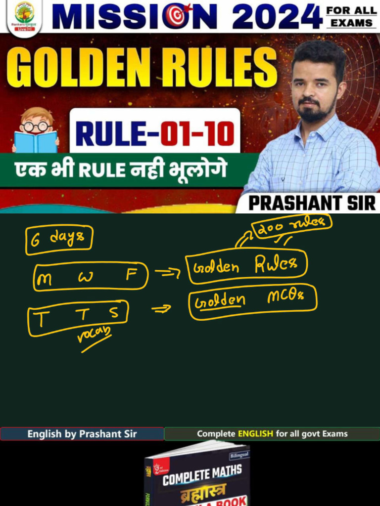 Golden Rules of English 01 by Prashant Sir | PDF
