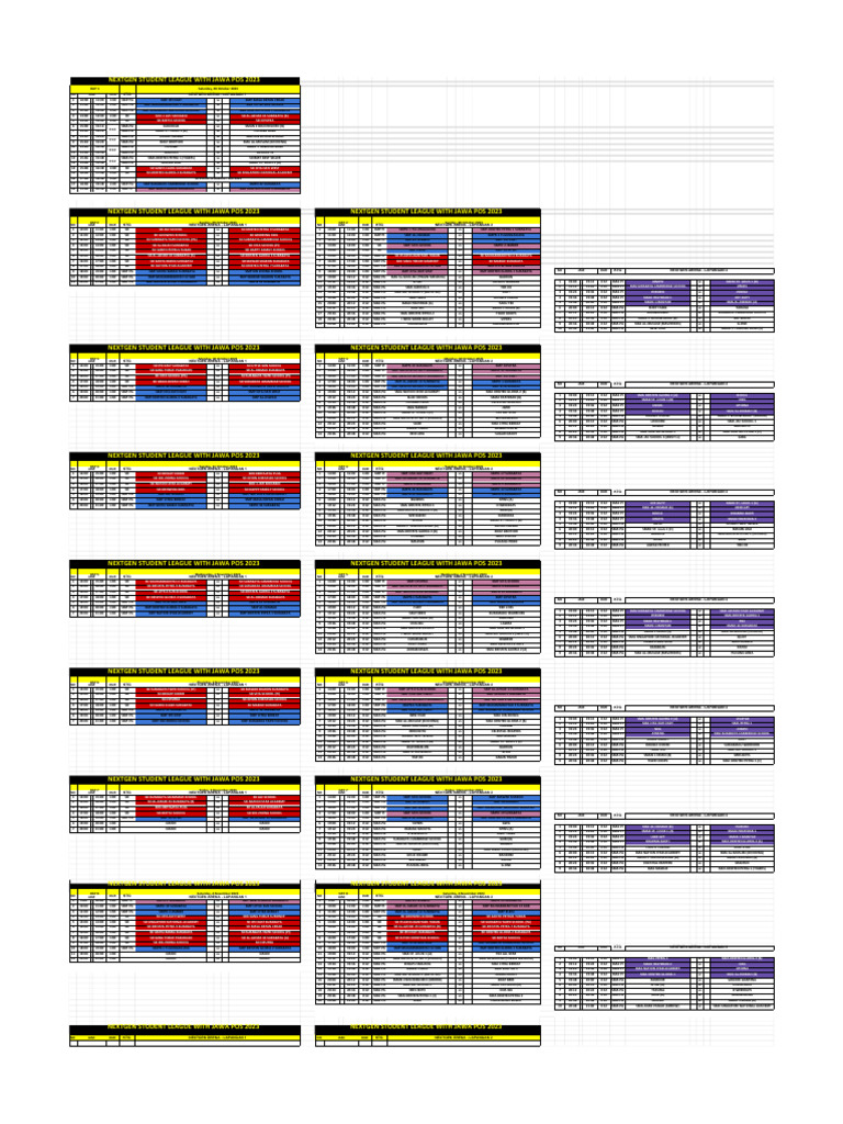 Jadwal Nextgen Student League With Jawa Pos 2023 | PDF