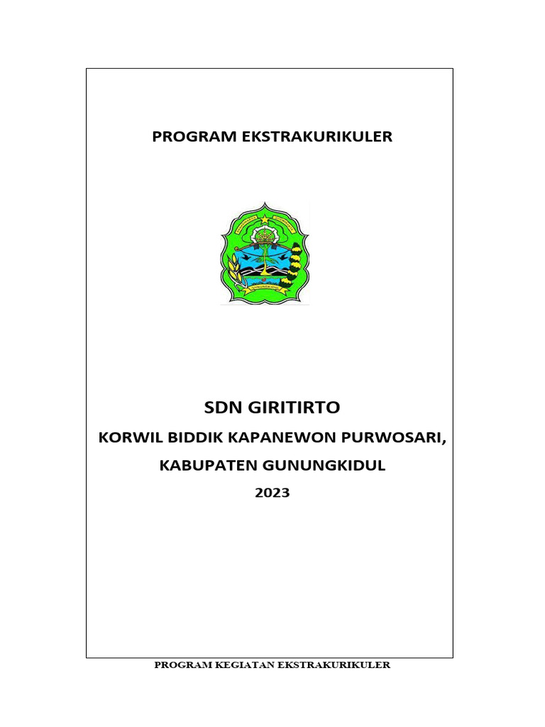 Program Ekstrakurikuler SDN Giritirto 2023 | PDF