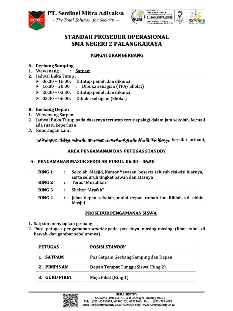 PDF Sop Satpam Sekolah - Compress | PDF