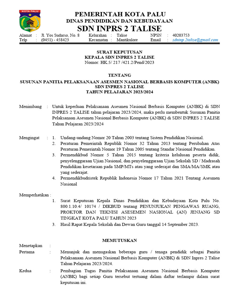 SK Panitia Anbk | PDF