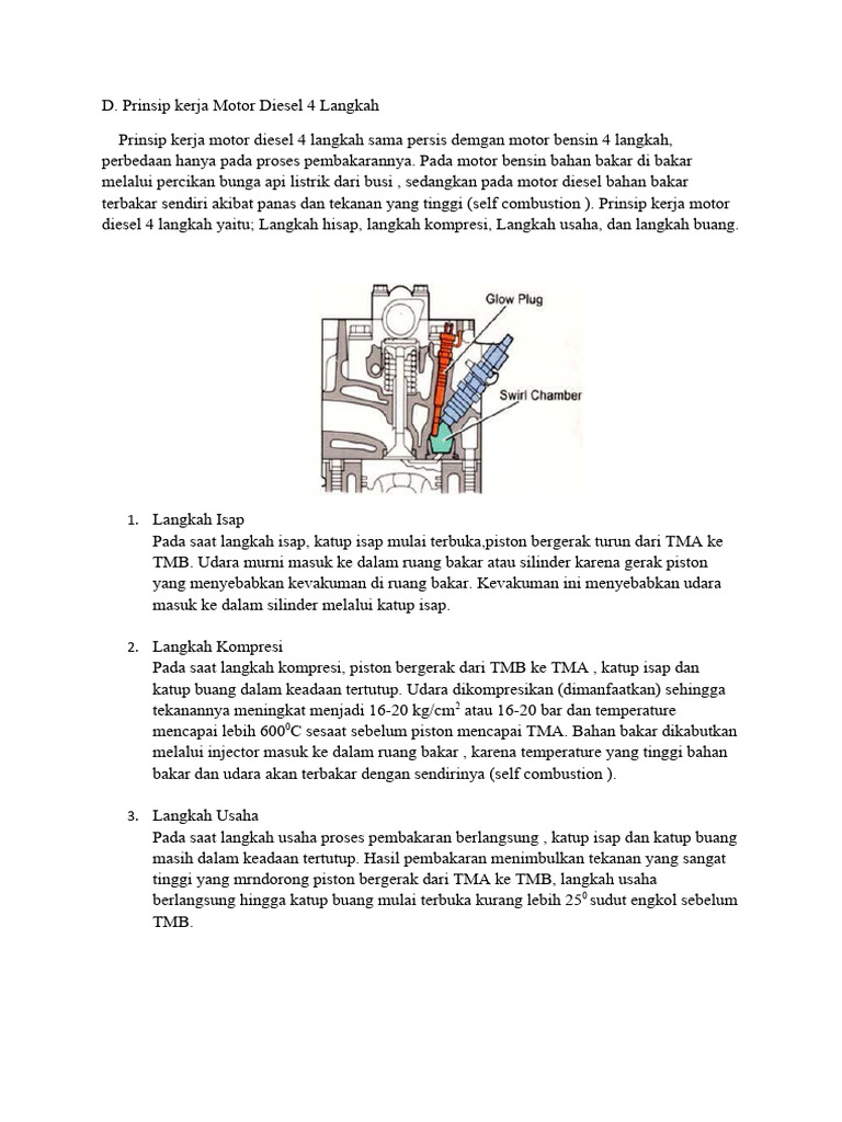 Siklus 4 Langkah Dan 2 Langkah Motor Diesel | PDF