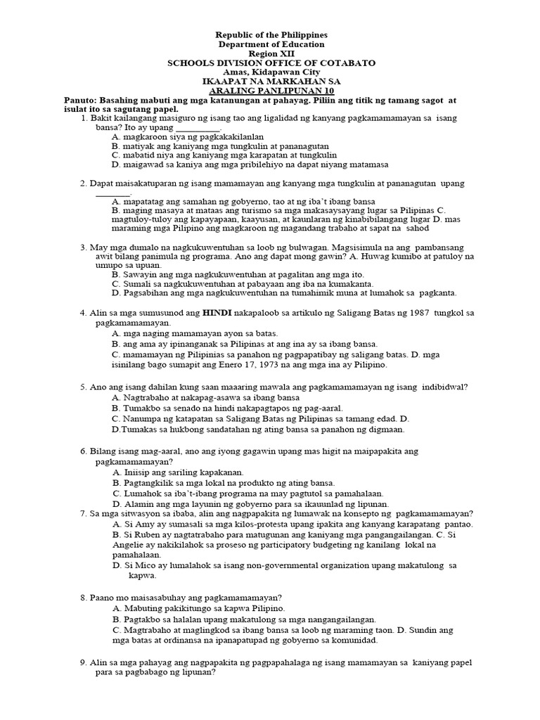 AP 10 - Q4-ASSESSMENT | PDF