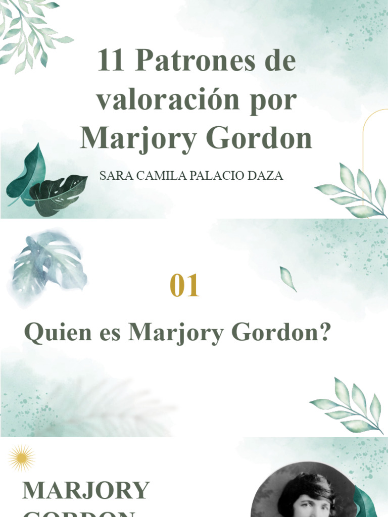 11 Patrones de Valoracion en Enfermeria Por Marjory Gordon Camila Palacio | PDF